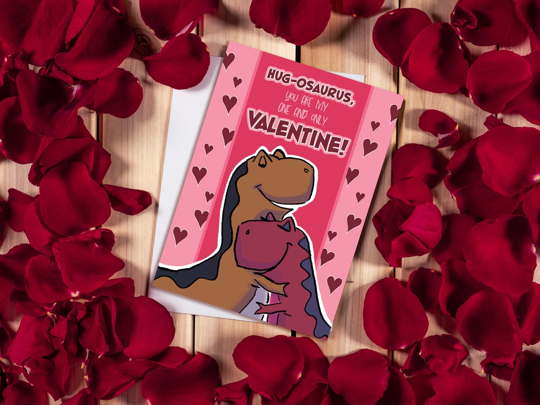 NON EDITABLE T-rex Valentine's Day Card. Digital File Only That You ...