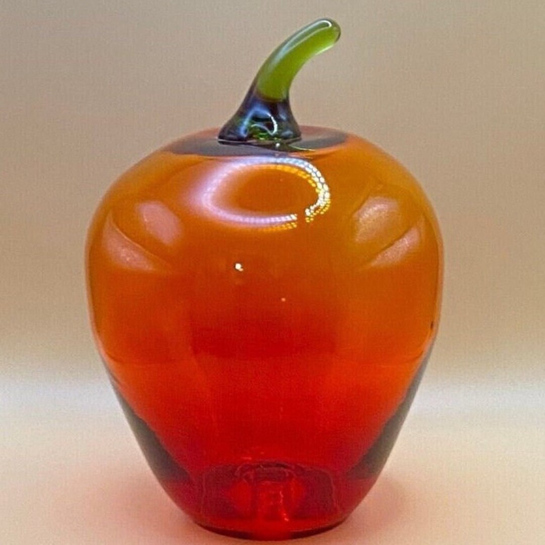 Vintage Large Red Glass Apple - Etsy