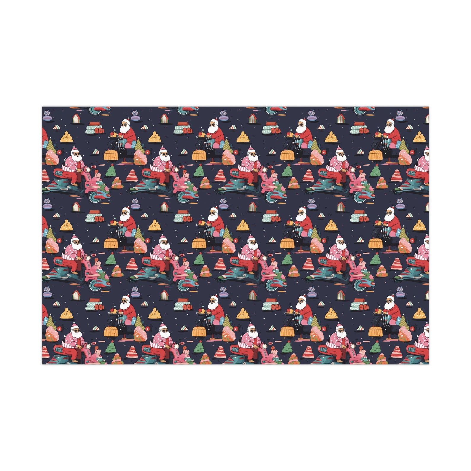 Funny Santa Gift Wrap, Funky Christmas Wrapping Paper, Hipster Holiday Gift Wrap, Funny ...