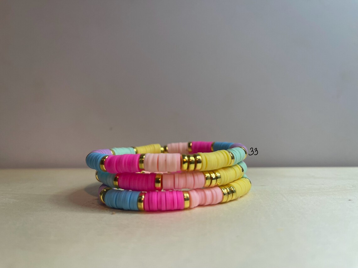 HEISHI / Clay Stackable Fashionable Bracelets W/beads & W/accent ...