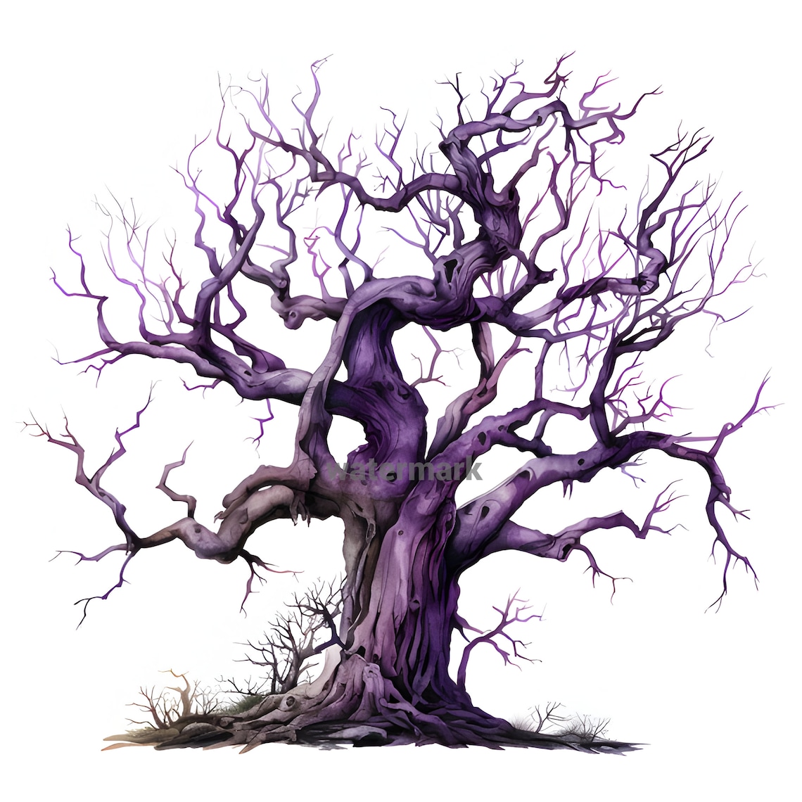 Creepy Trees Clipart, Haunted Tree Clipart, Spooky Trees, Halloween Art ...