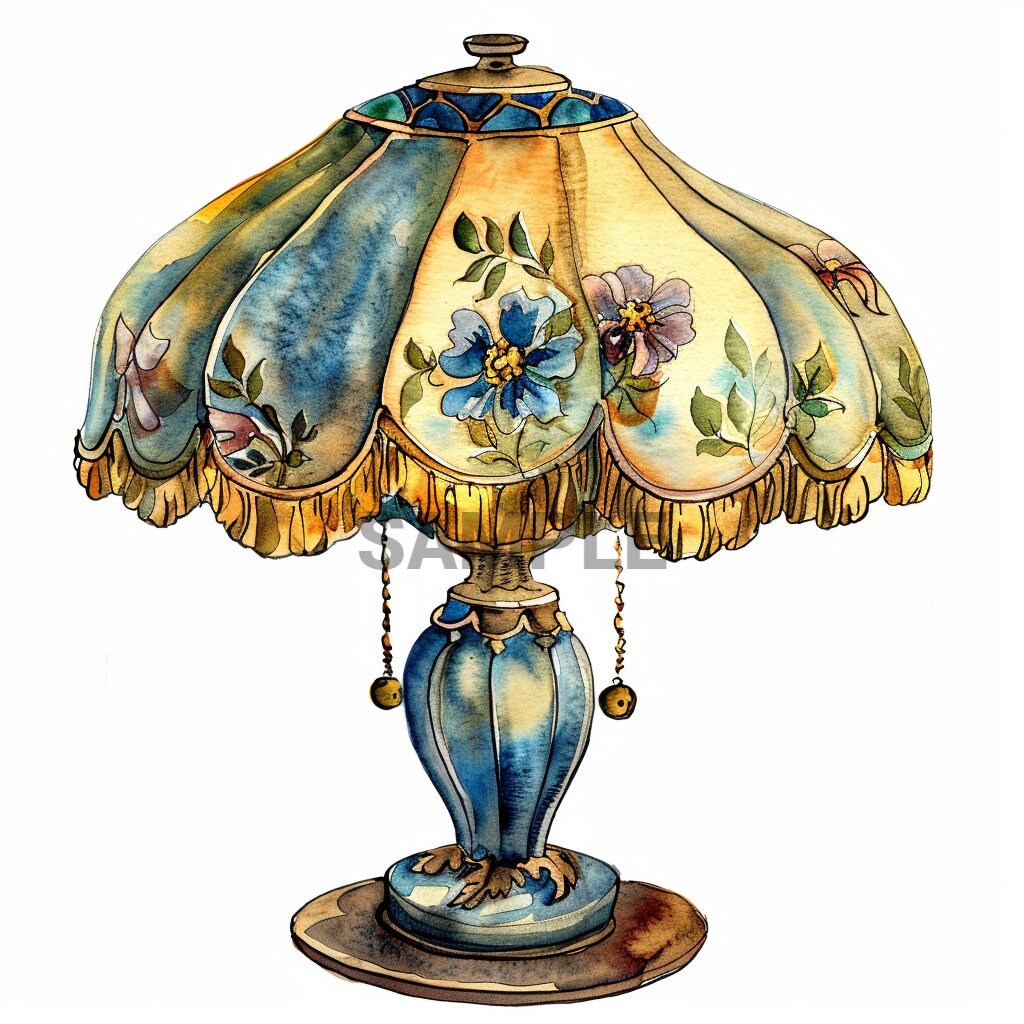 Antique Lamp Clipart, Watercolor Lamps, Old Lamps, for Paper Crafts ...