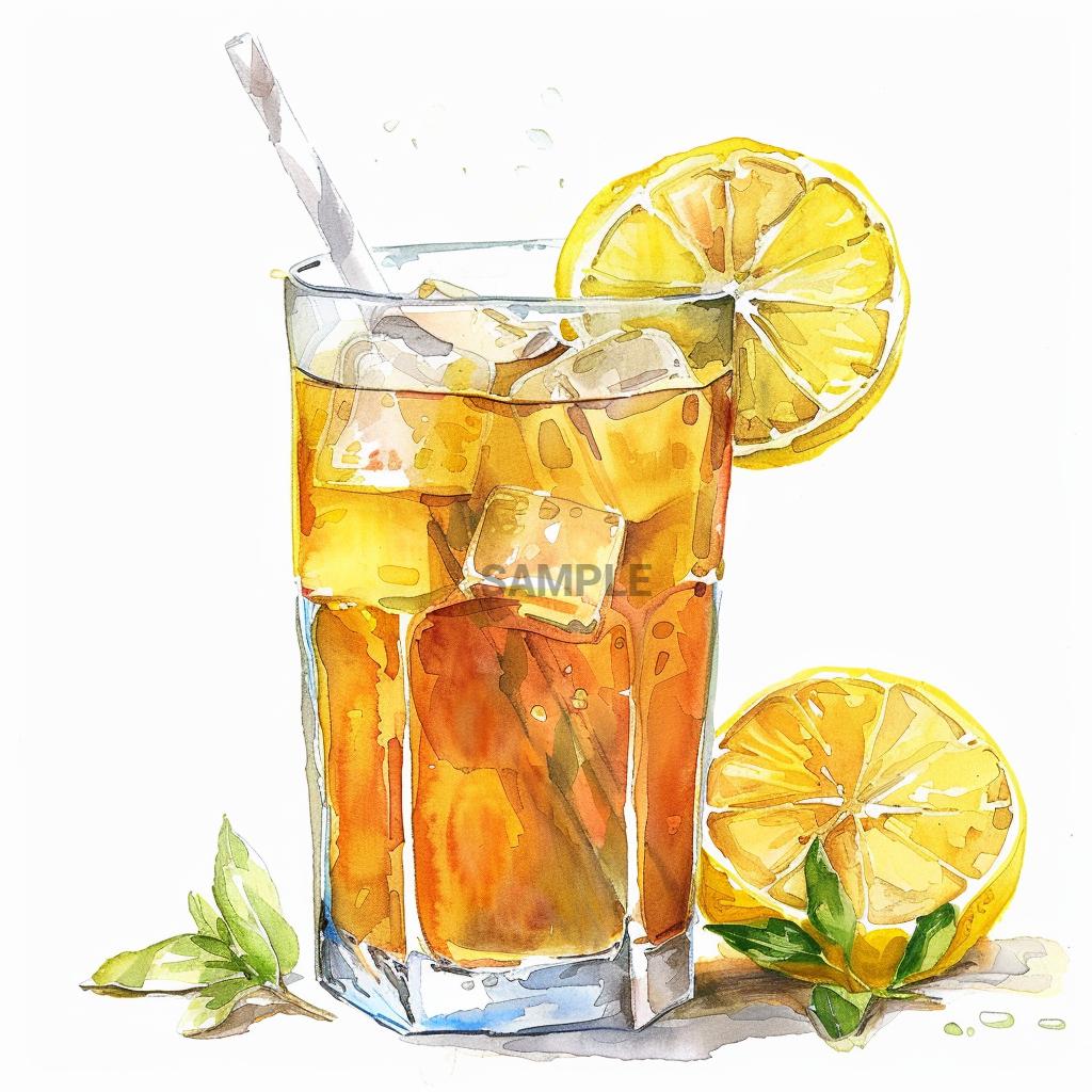 Iced Tea Clipart, Watercolor Iced Tea, Glass of Tea, Drink Clipart ...