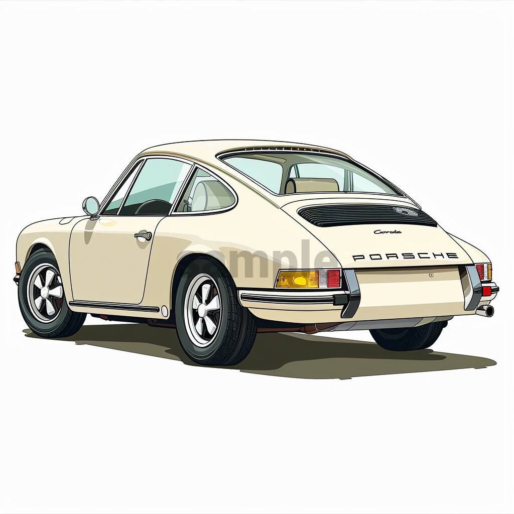 Classic Porsche 911 Clipart, Porsche 911 Images, Porsche Art, for Paper ...