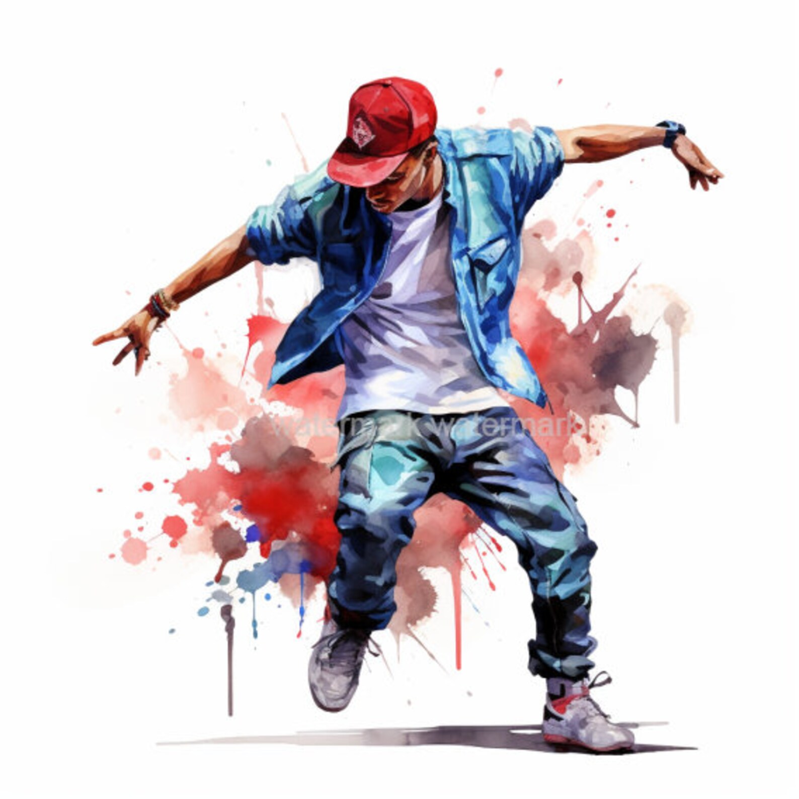 Street Dancer Clipart, Watercolor Clipart, Breakdance Clipart, Breaker ...
