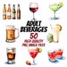 Adult Beverage Clipart, Alcohol Clipart, Beer Wine Watercolor, Paper ...