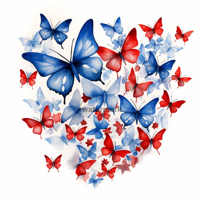 Butterfly Swarms Watercolor Clipart, Butterfly Clipart, Great for Paper ...