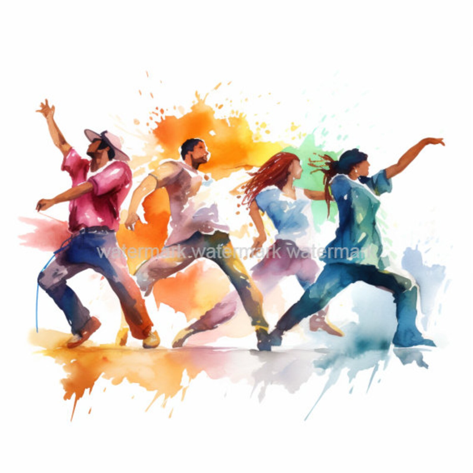 Street Dancer Clipart, Watercolor Clipart, Breakdance Clipart, Breaker ...