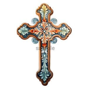 Ornate Crosses Clipart, Watercolor Cross, Christian Art, Church Art ...