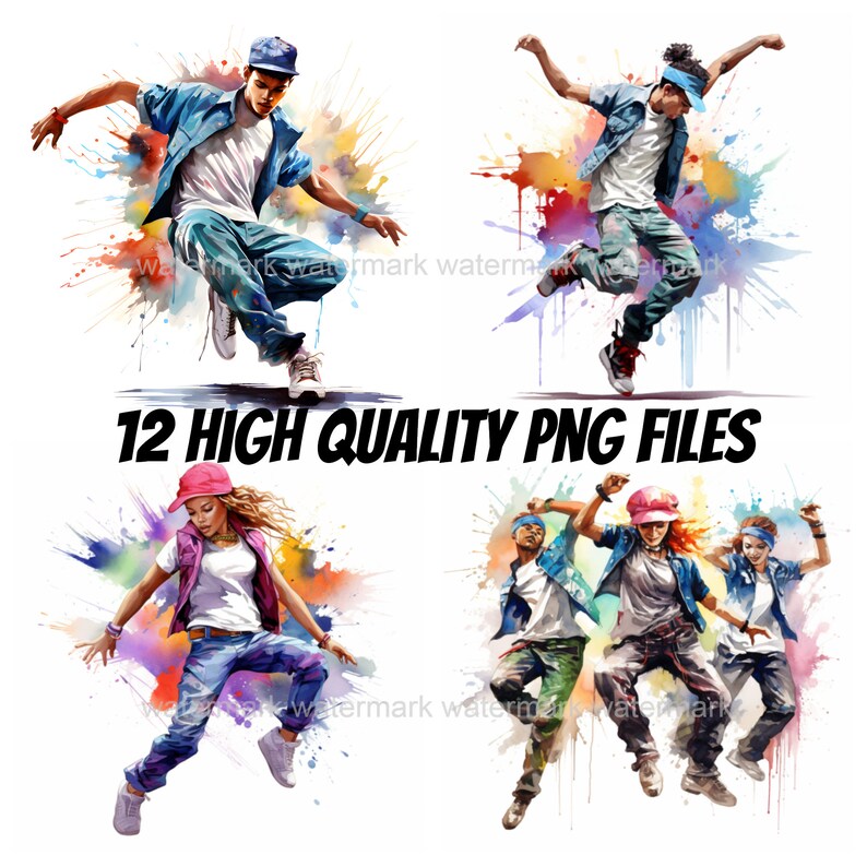 Street Dancer Clipart, Watercolor Clipart, Breakdance Clipart, Breaker ...