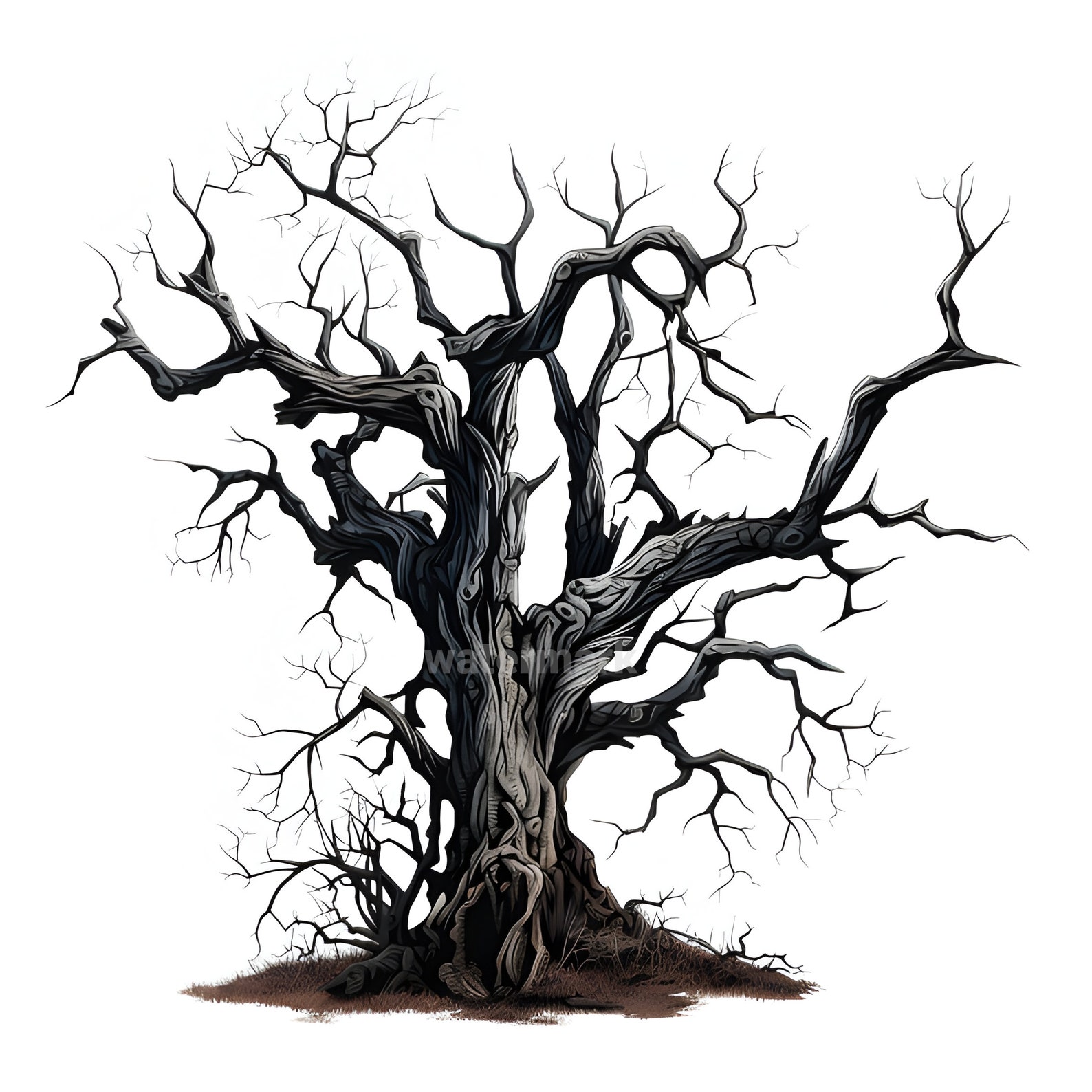 Creepy Trees Clipart, Haunted Tree Clipart, Spooky Trees, Halloween Art ...