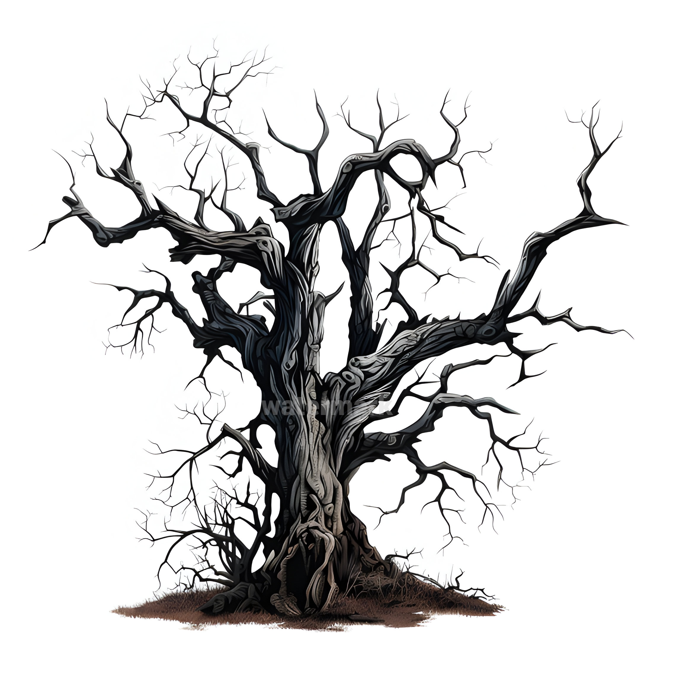 Creepy Trees Clipart, Haunted Tree Clipart, Spooky Trees, Halloween Art ...