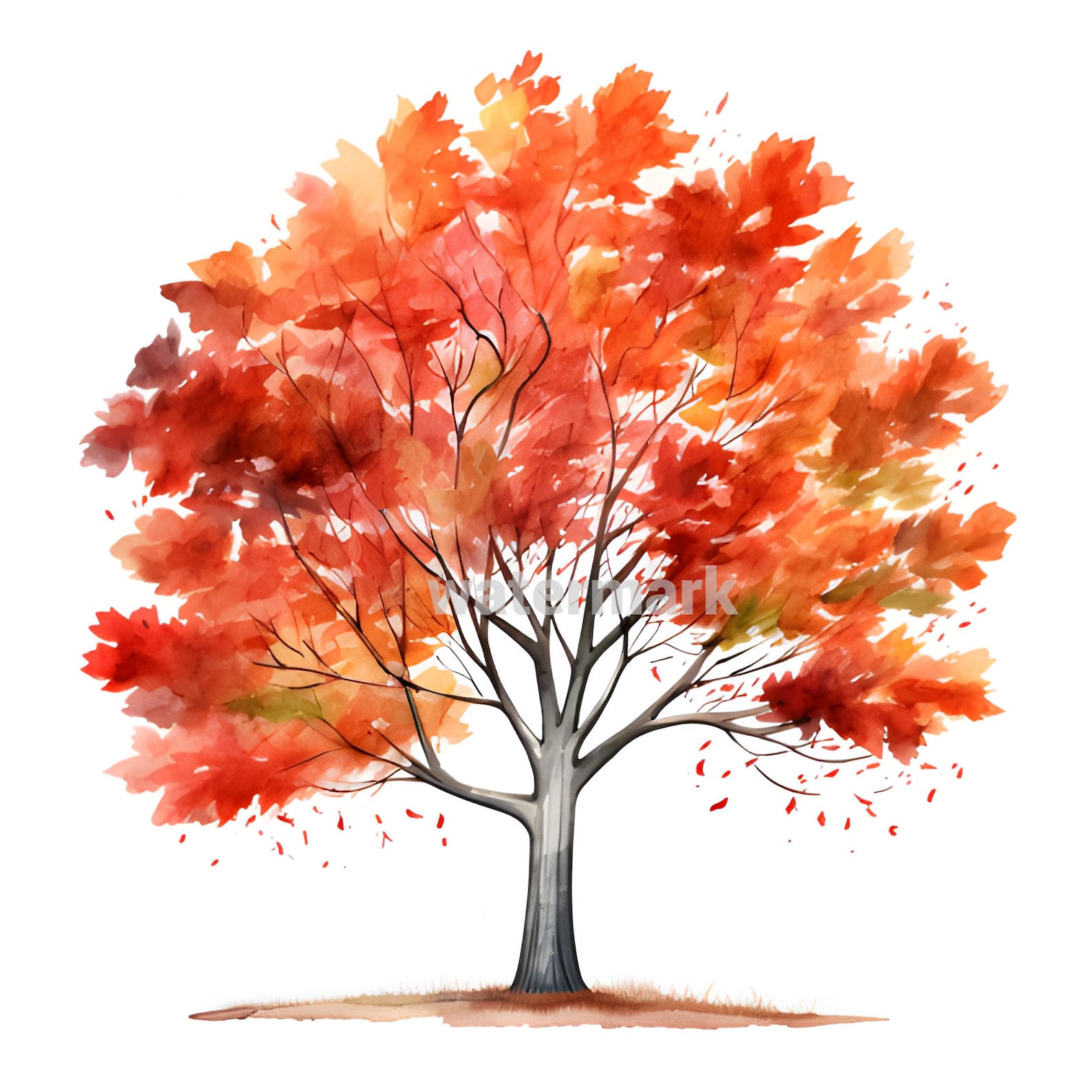 Autumn Trees Clipart, Fall Colored Trees, Great for Paper Crafts, Print ...