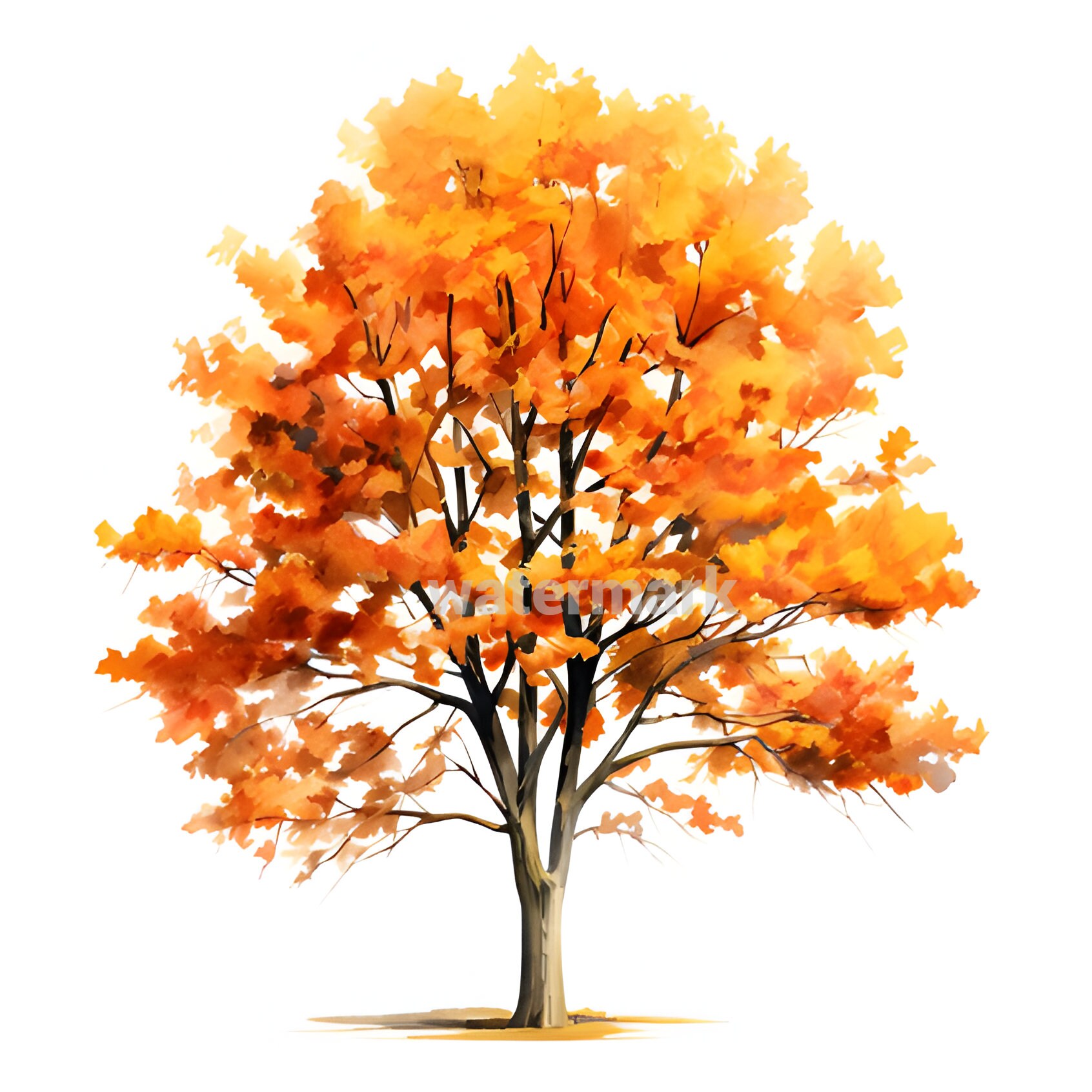 Autumn Trees Clipart, Fall Colored Trees, Great for Paper Crafts, Print ...