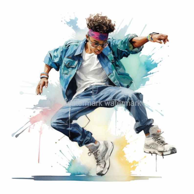Street Dancer Clipart, Watercolor Clipart, Breakdance Clipart, Breaker ...