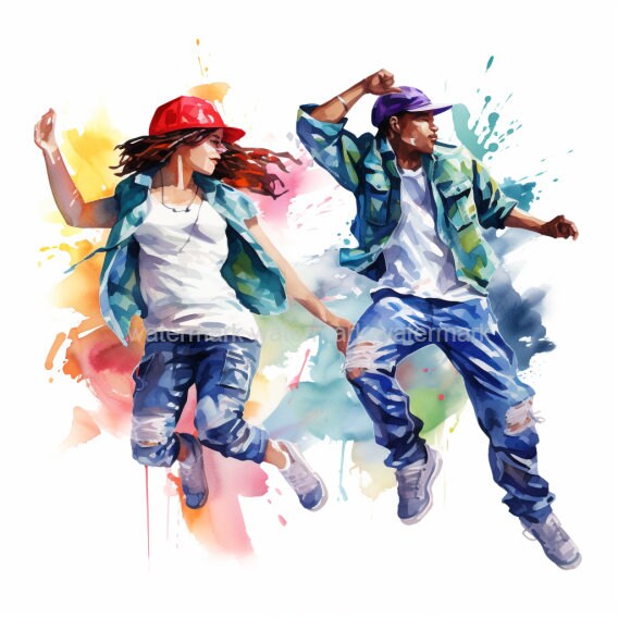 Street Dancer Clipart, Watercolor Clipart, Breakdance Clipart, Breaker ...