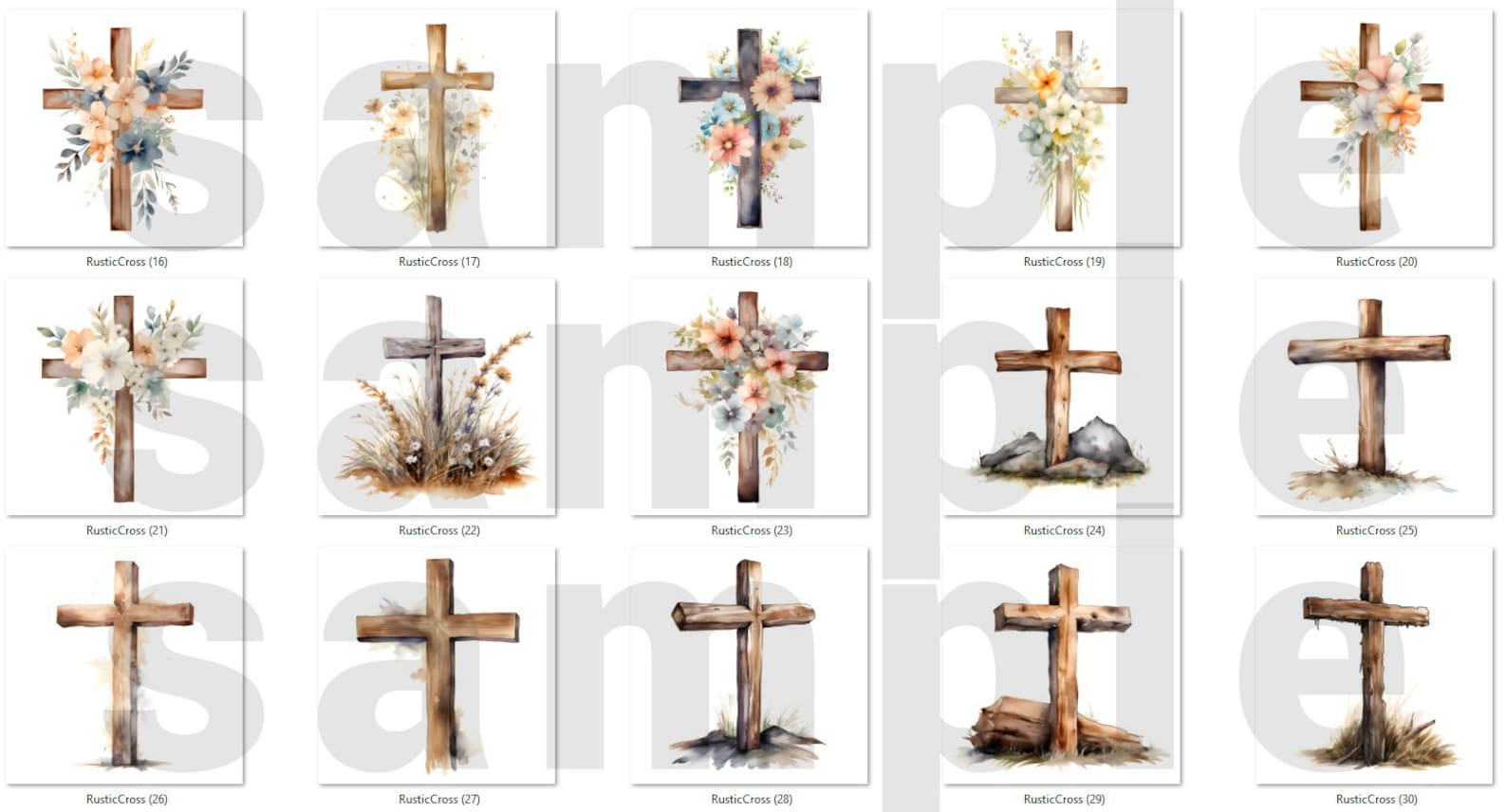 Rustic Wooden Cross Clipart, Watercolor Wooden Cross, Rustic Cross ...