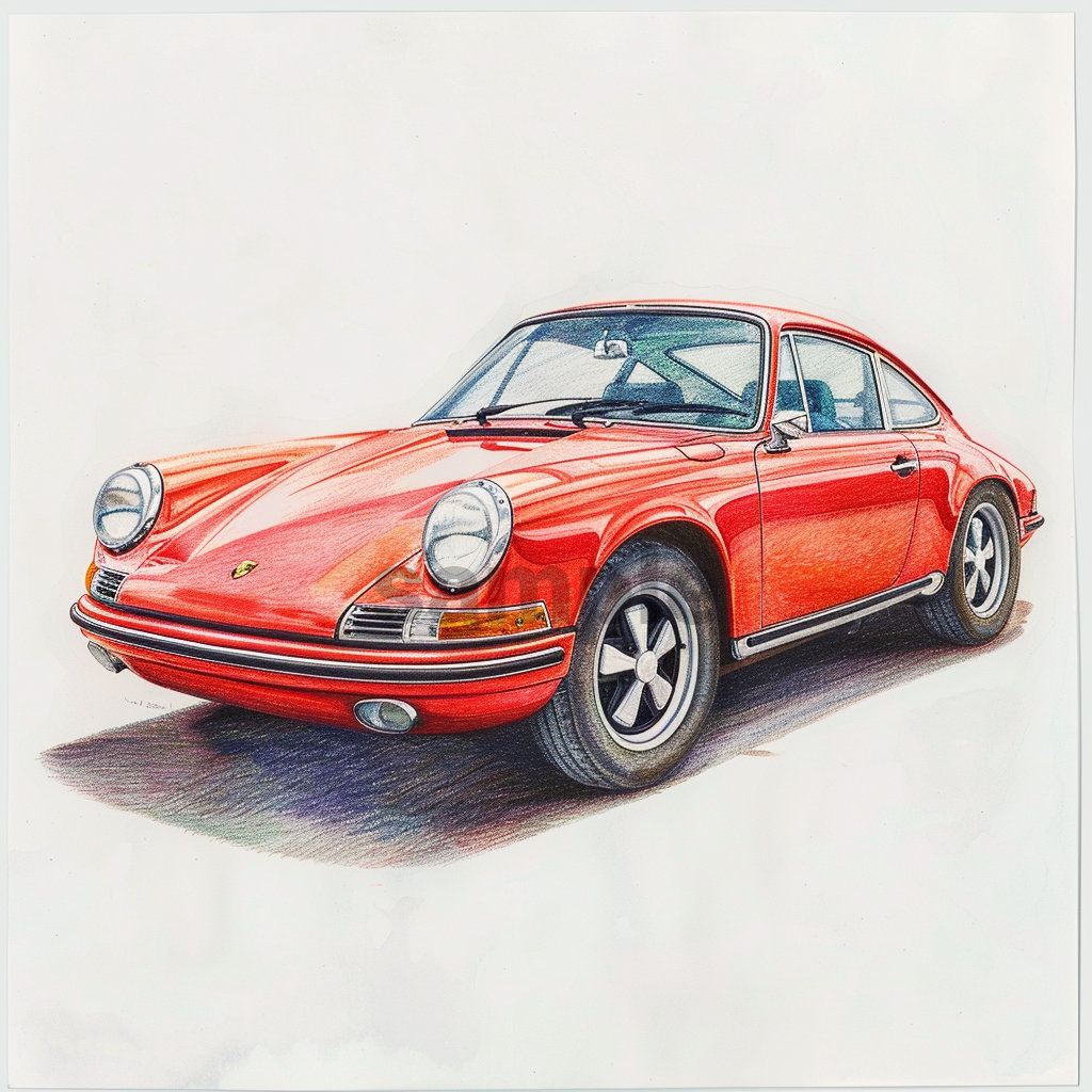 Classic Porsche 911 Clipart, Porsche 911 Images, Porsche Art, for Paper ...