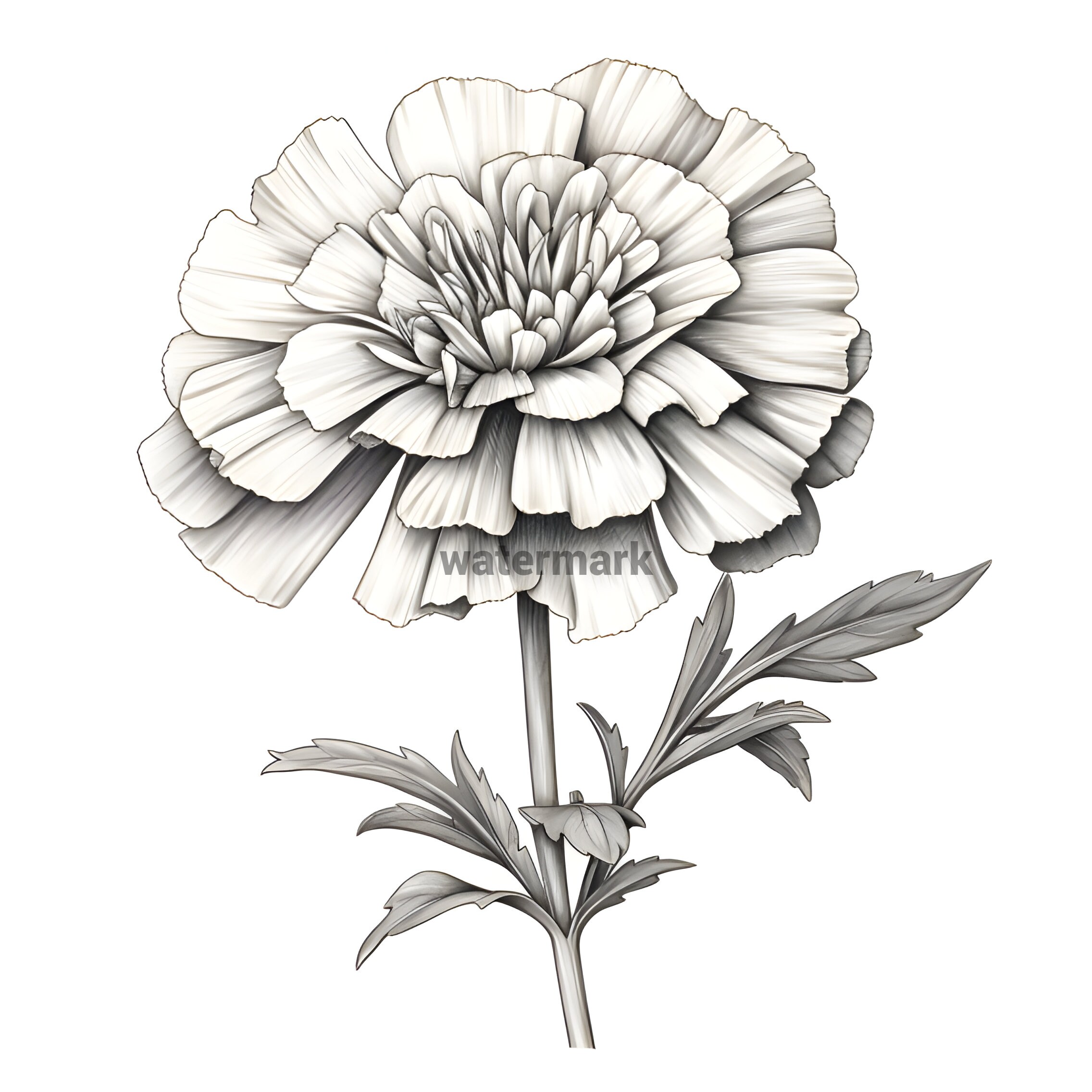 Floral Illustration Clipart, Black & White Floral Clip Art, Paper ...