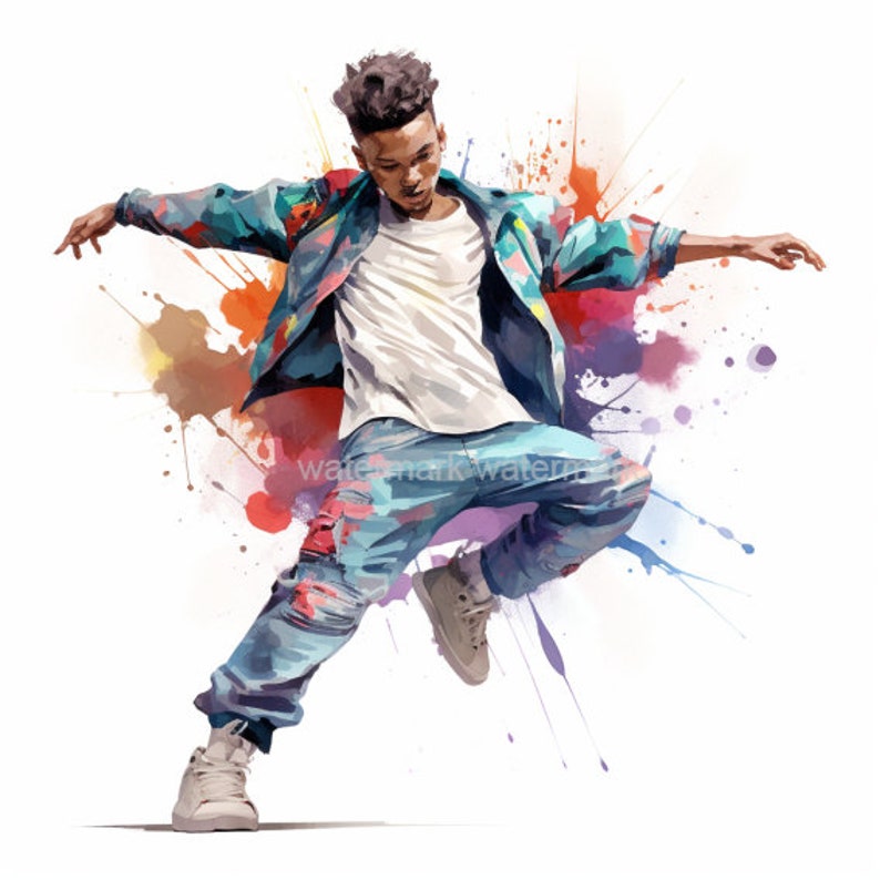 Street Dancer Clipart, Watercolor Clipart, Breakdance Clipart, Breaker ...