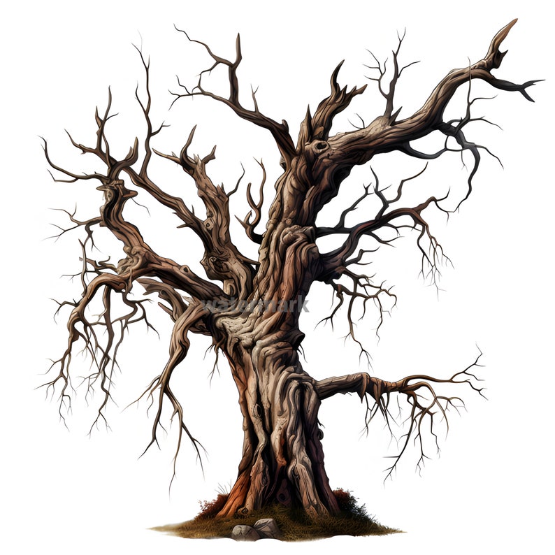 Creepy Trees Clipart, Haunted Tree Clipart, Spooky Trees, Halloween Art ...