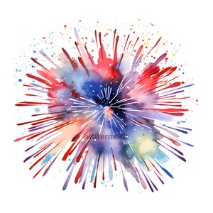 Graffiti Fireworks Clipart, Watercolor Clipart, Firework Clipart, for ...