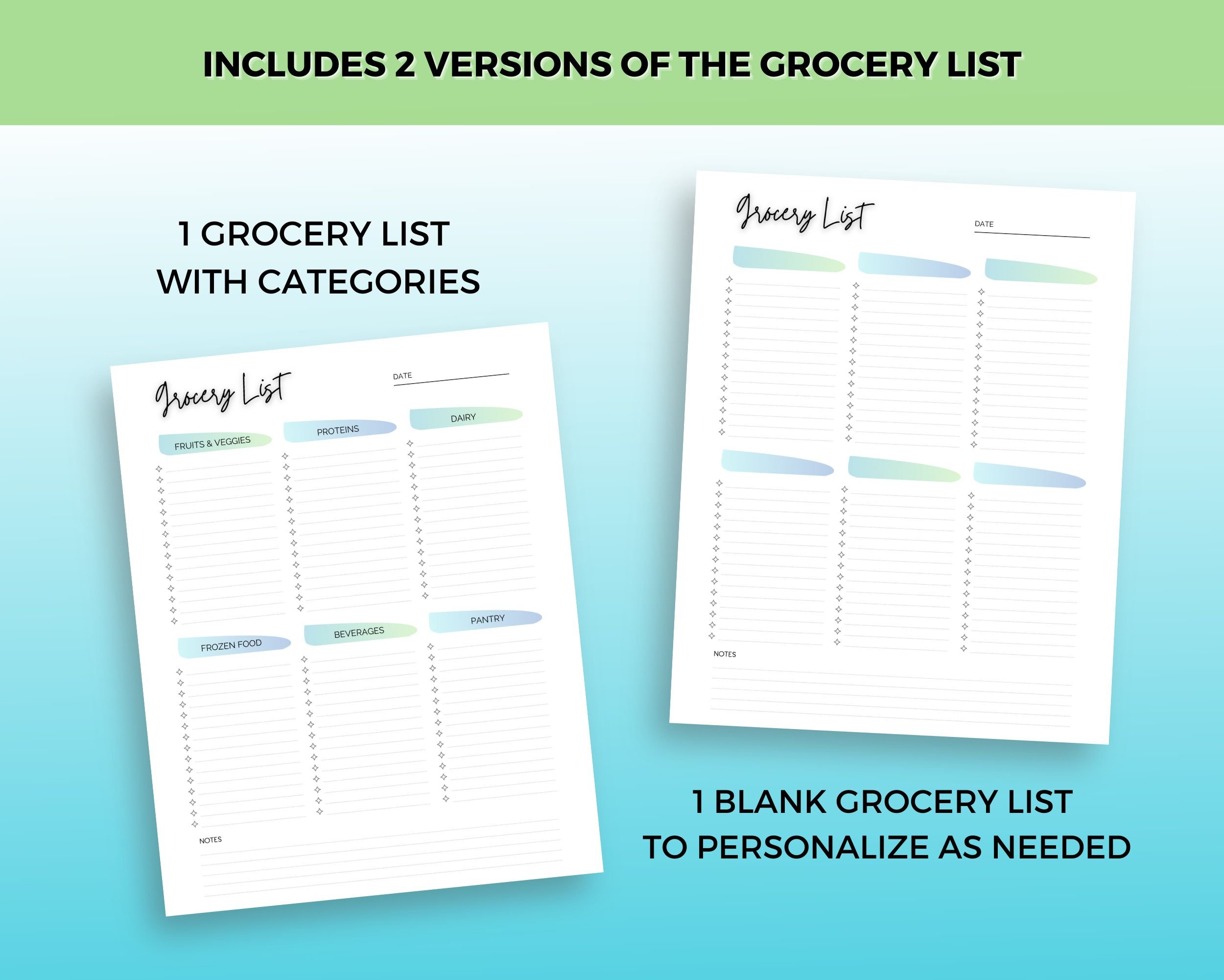 Printable Daily, Weekly, Monthly Meal Planner | Grocery Lists ...