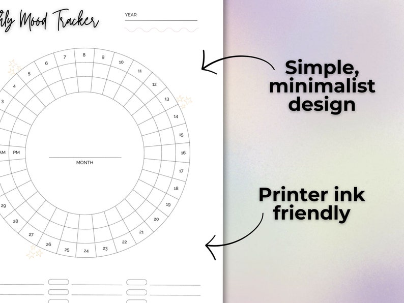 Monthly Mood Tracker | Printable Mood Tracker PDF | Mood Journal ...