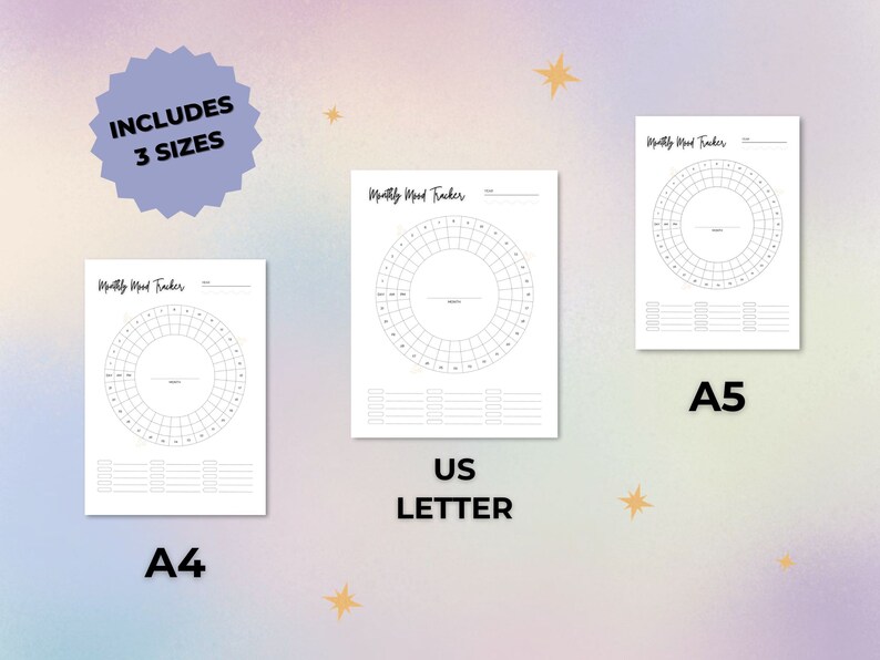 Monthly Mood Tracker | Printable Mood Tracker PDF | Mood Journal ...