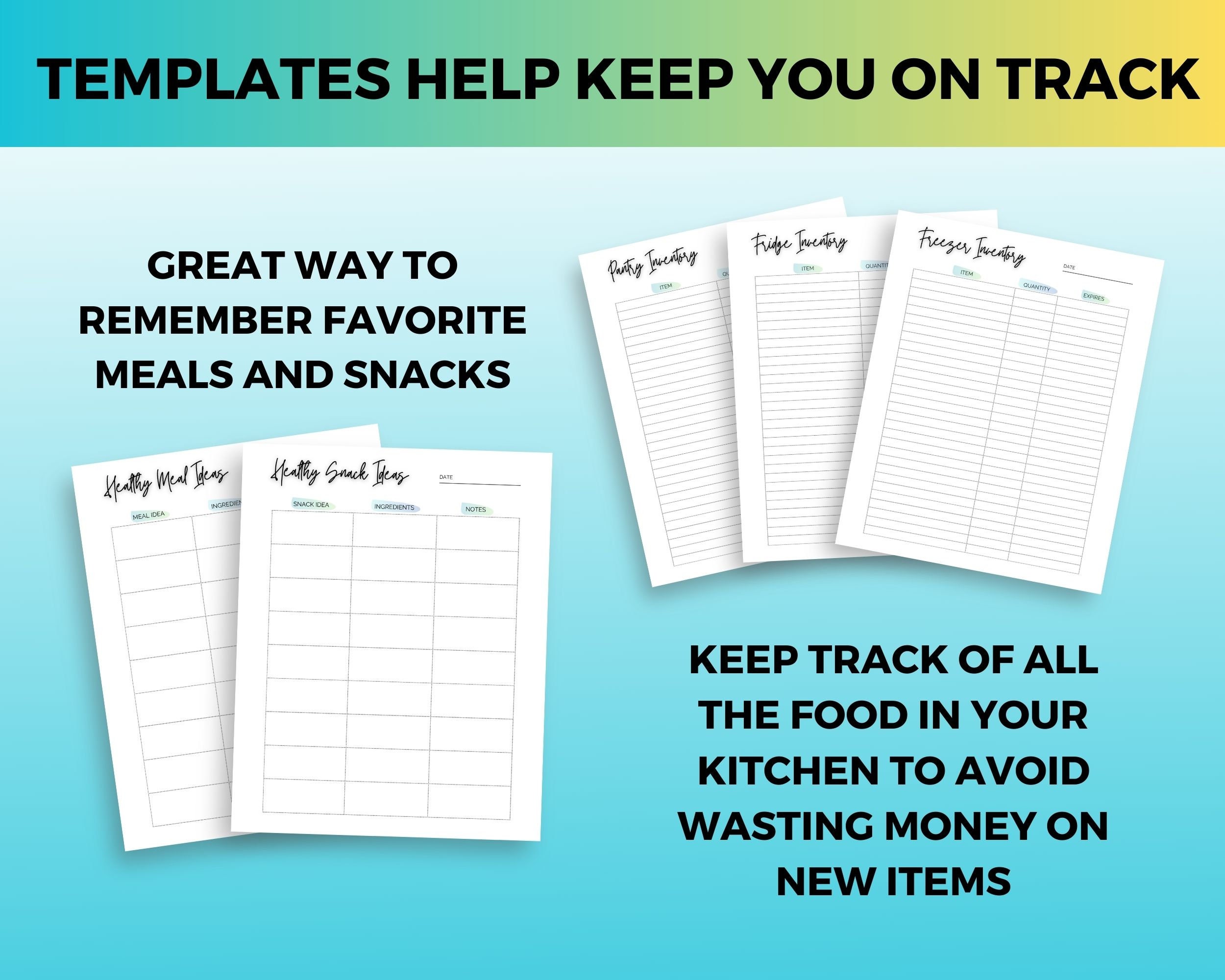 Printable Daily, Weekly, Monthly Meal Planner | Grocery Lists ...