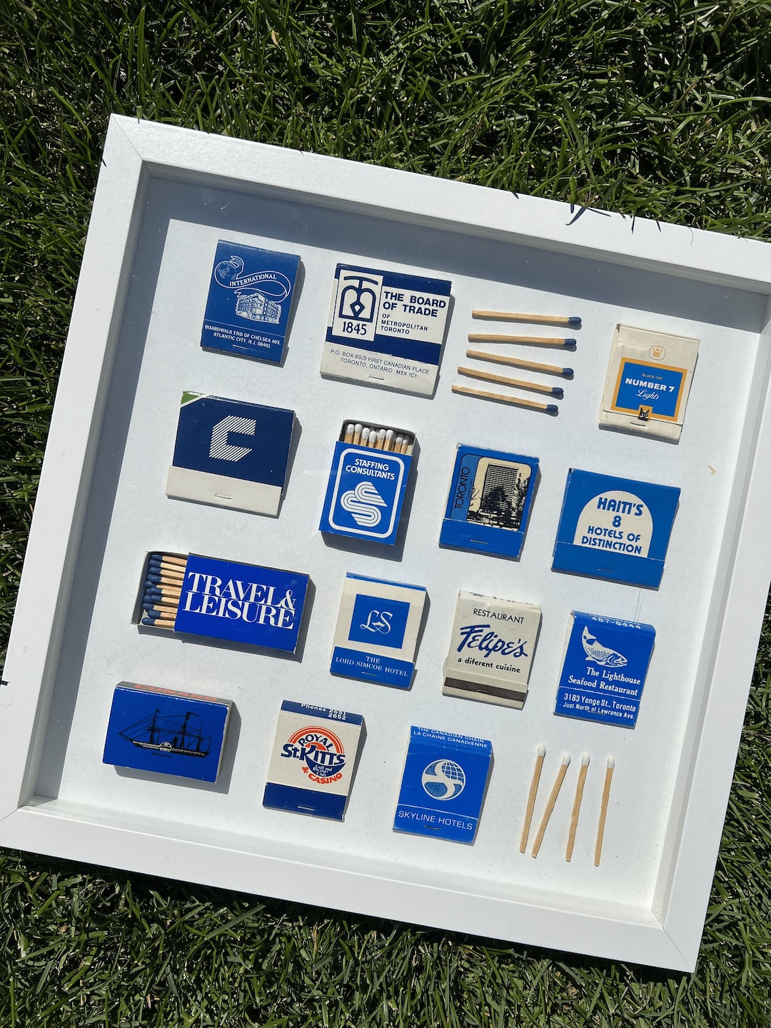 Custom Handmade Matchbox Shadowbox With Vintage Worldwide Matches 12x12 ...