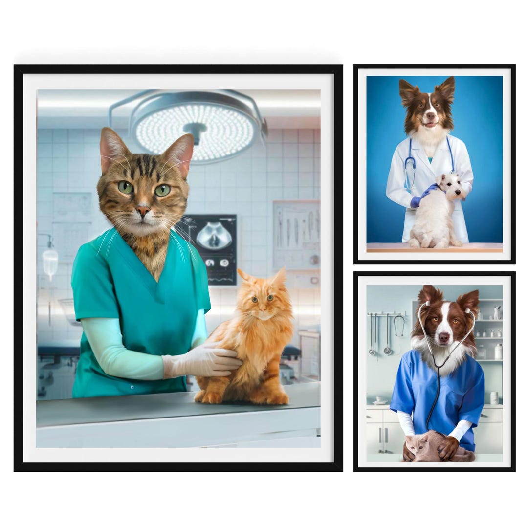 Veterinarian Cat Portrait, Custom Dog Portrait, Pet Painting ...