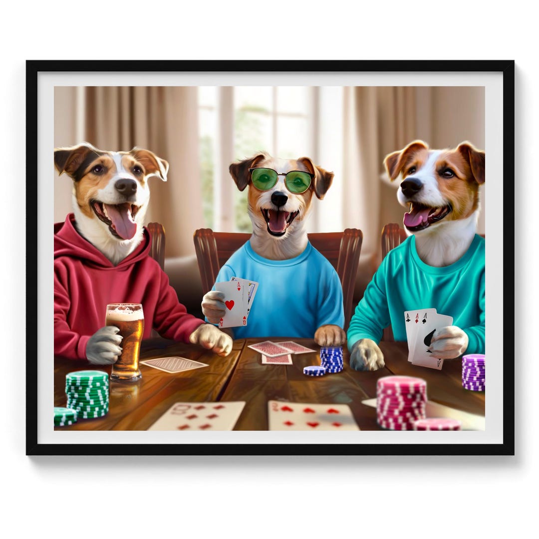 Pets Playing Cards, Custom Dog Portrait, Personalized Dog Owner Gifts ...