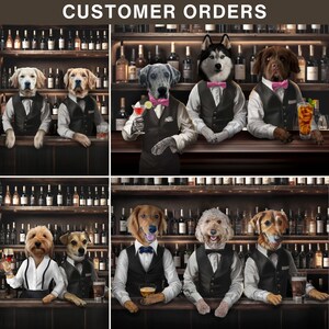Bartender Pet Portrait From Photo Custom Dog Portrait Painting ...