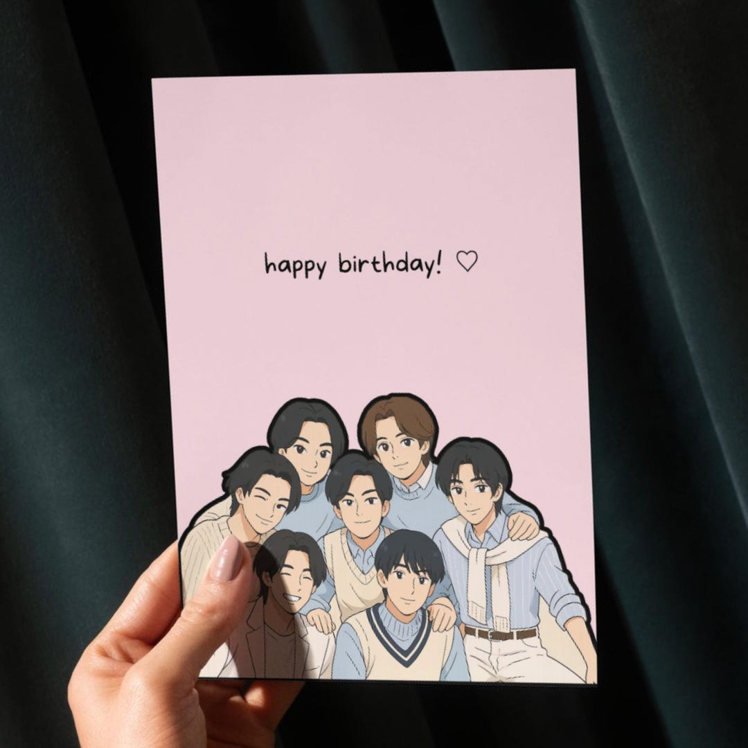 Enhypen Birthday Card | Cute K-pop Fan Art Greeting Card, Kpop ...