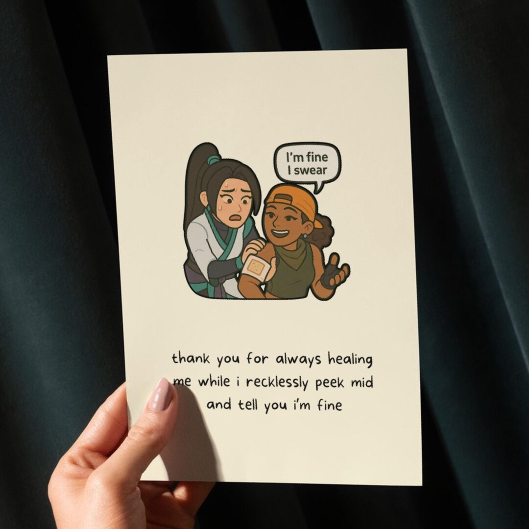 Valorant Card | Funny Sage Raze Gamer Card | Peek Mid Meme | “thank You ...