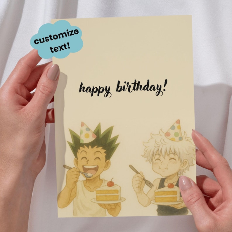 HXH Inspired Birthday Card | Hunter X Hunter Birthday Card | Gon ...