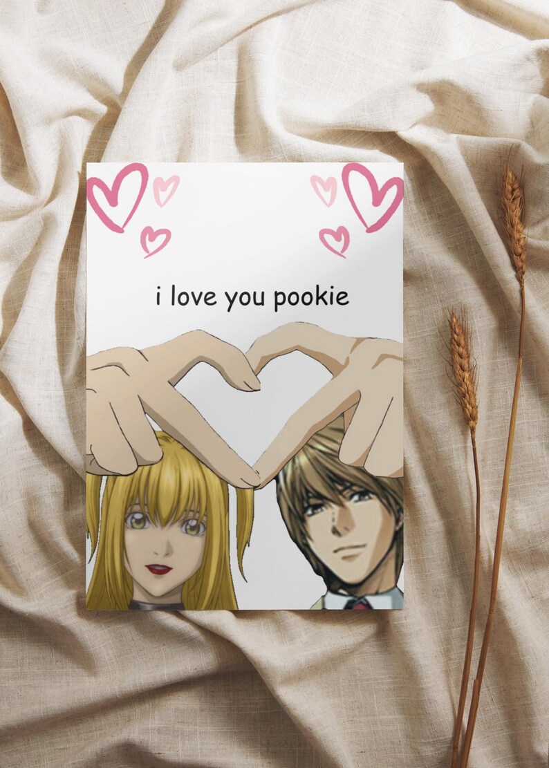 Misa Amane and Light Yagami Card Love Card Death Note Card Valentines ...