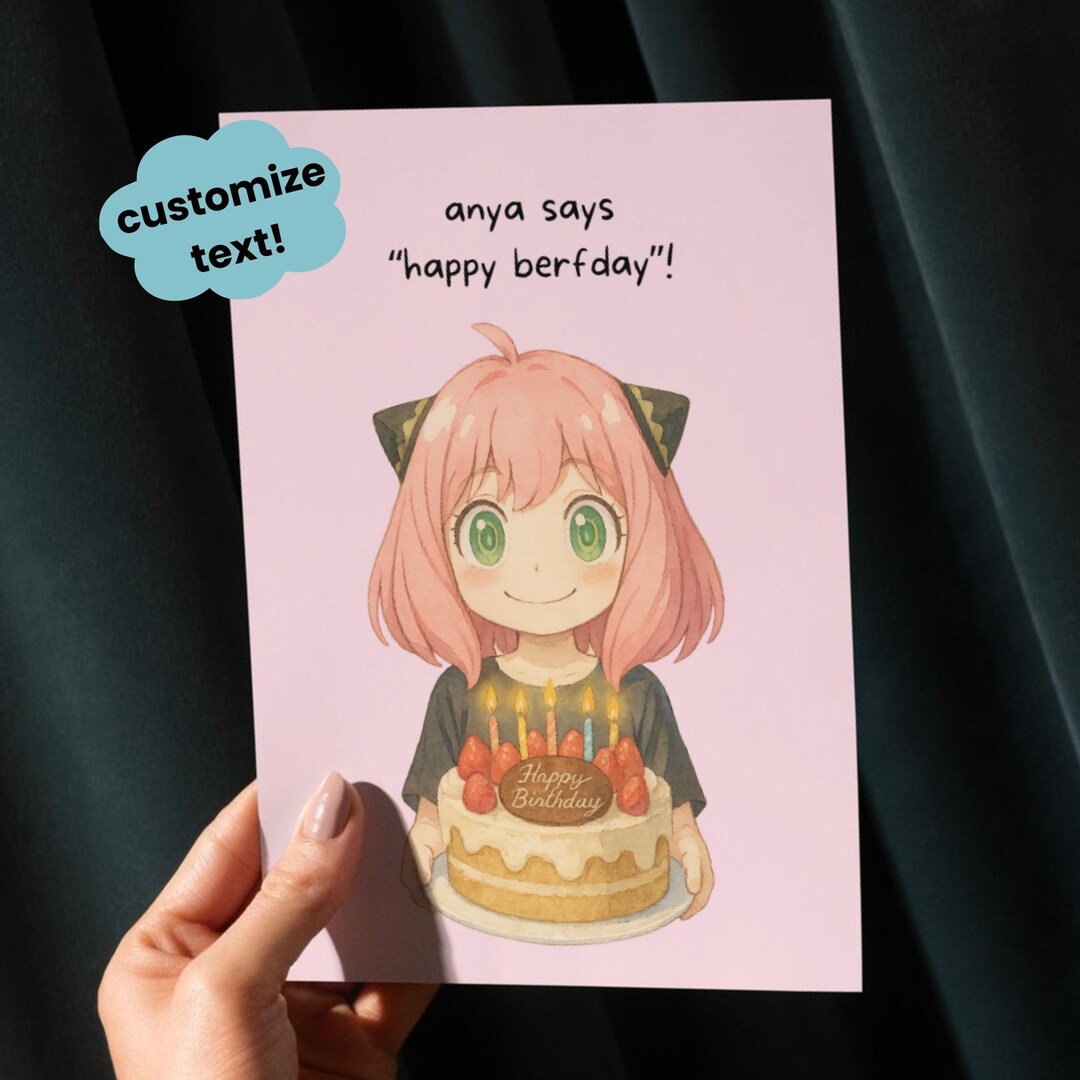 Anya Birthday Card | Happy Berfday Meme Card | Inspired by Secret ...