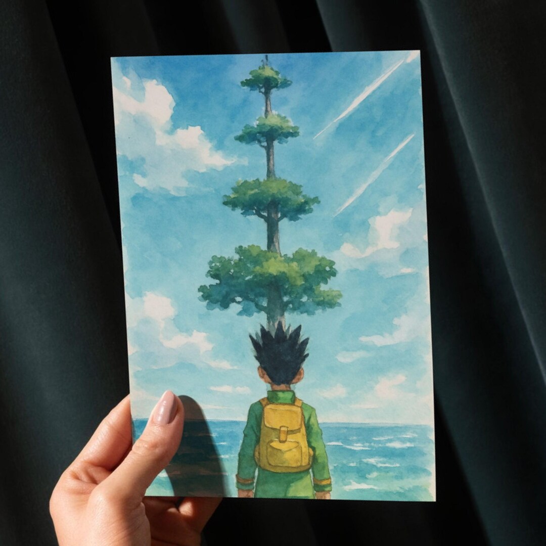 Hunter X Hunter Card | Gon Freecss at the World Tree | Watercolor-style ...