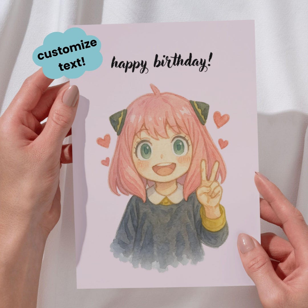 Spy X Family Anya Birthday Card | Cute Anime Birthday Card | Anya ...