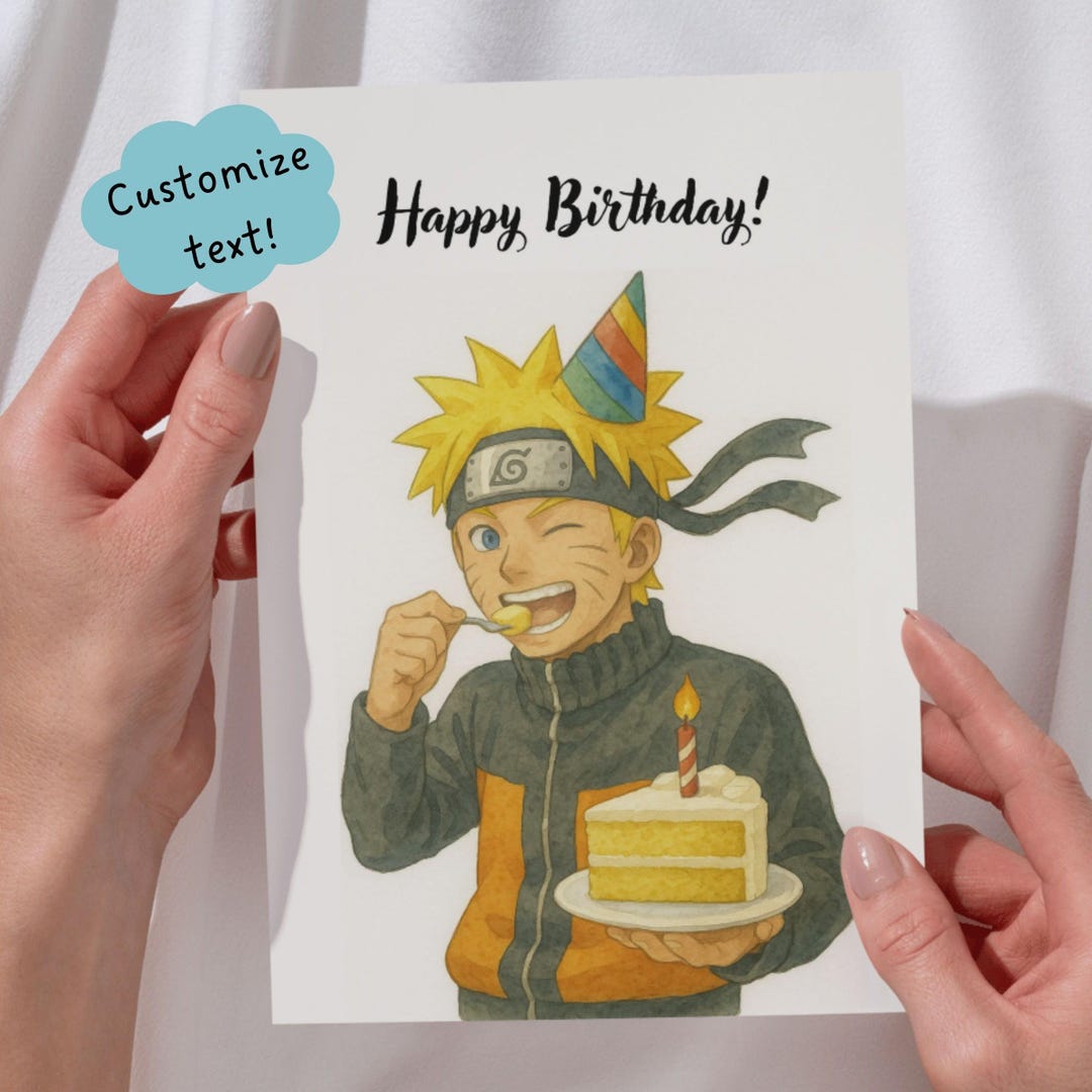 Naruto Inspired Birthday Card | Ninja-inspired Celebration | Funny ...