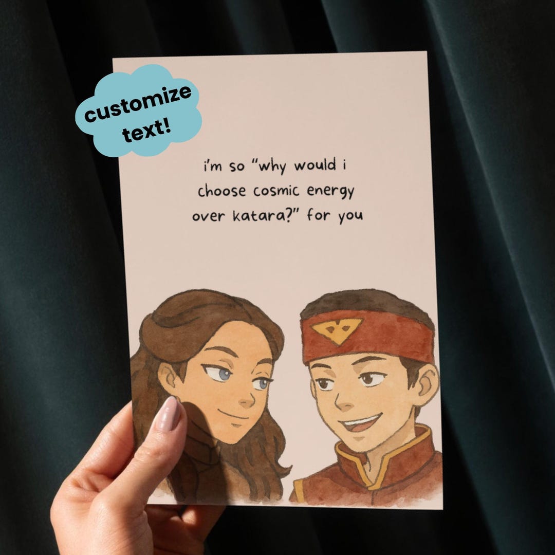 Katara and Aang Love Card | Avatar the Last Airbender Quote Card ...
