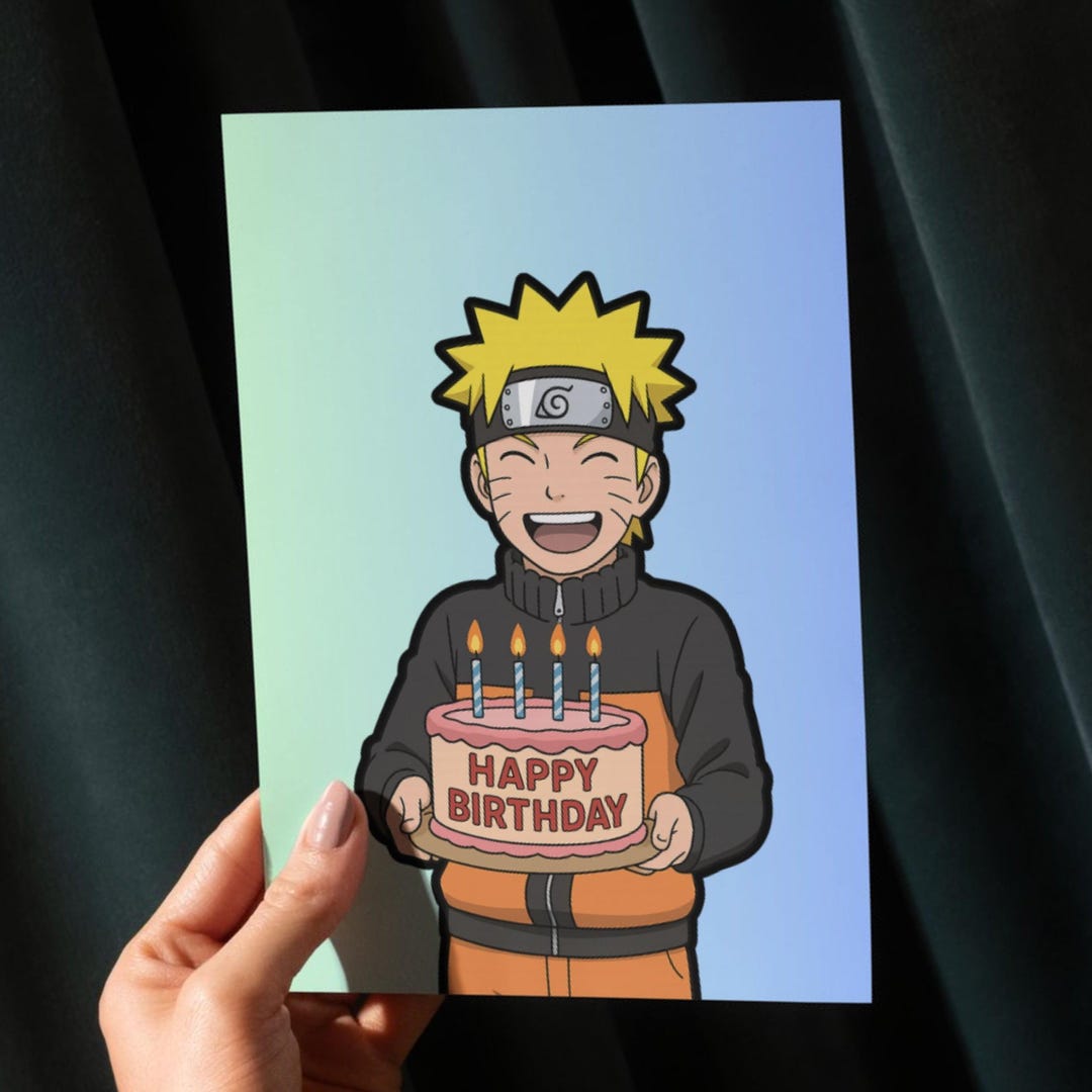 Naruto Uzumaki Birthday Card | Funny Anime Greeting Card for Naruto ...