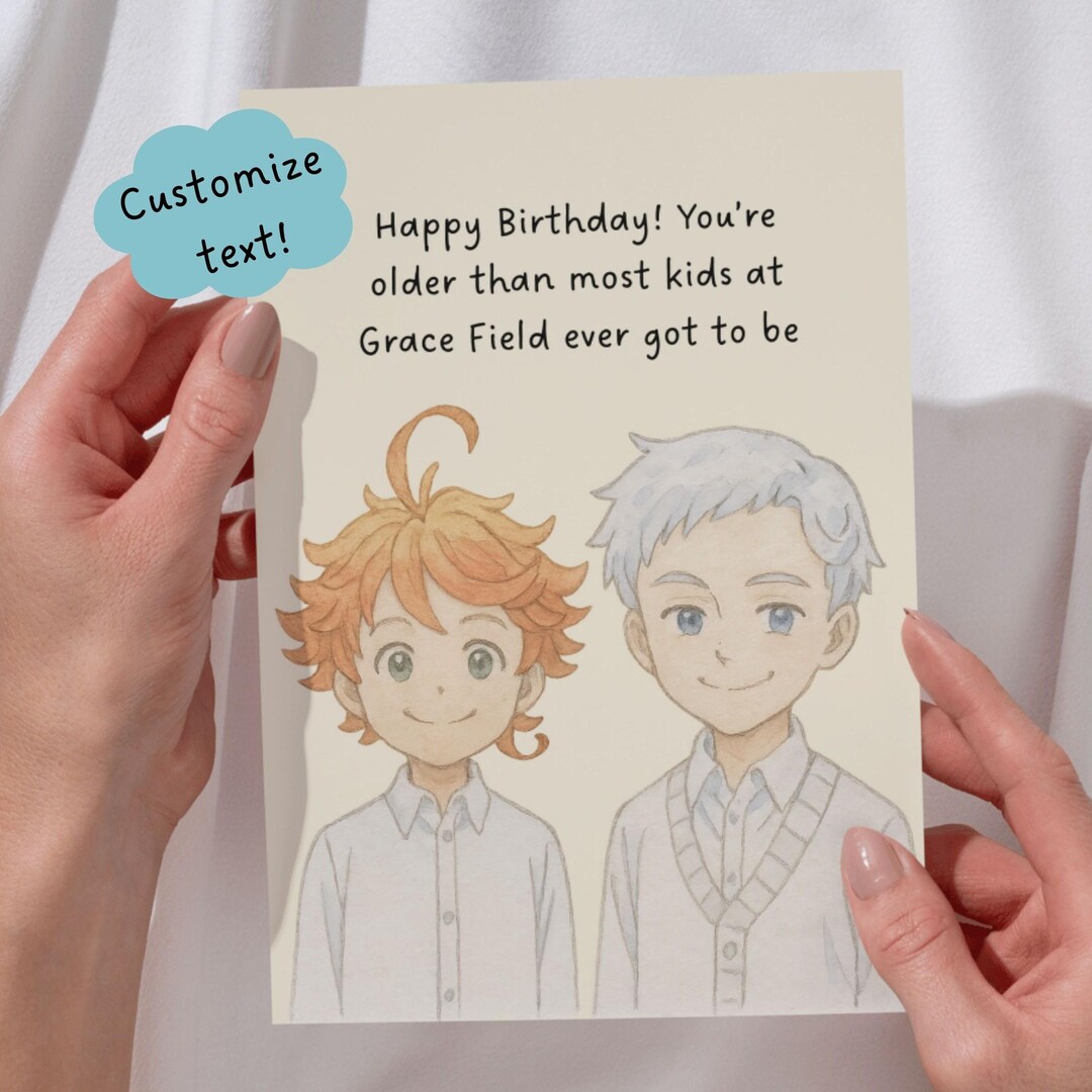 The Promised Neverland Inspired Birthday Card | Emma & Norman TPN - Etsy