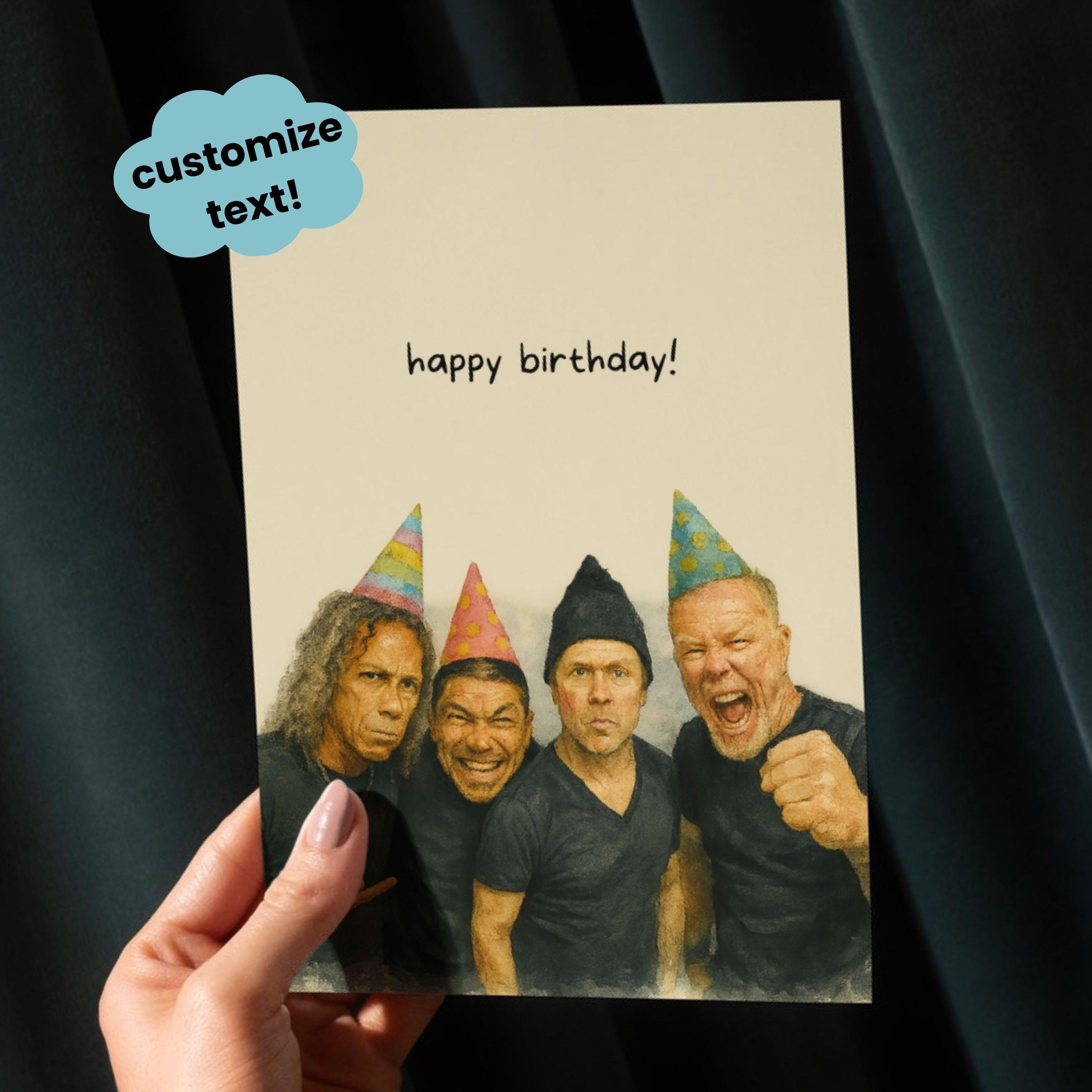Metallica Birthday Card | Funny Rock Band Party Card | Edgy Birthday ...