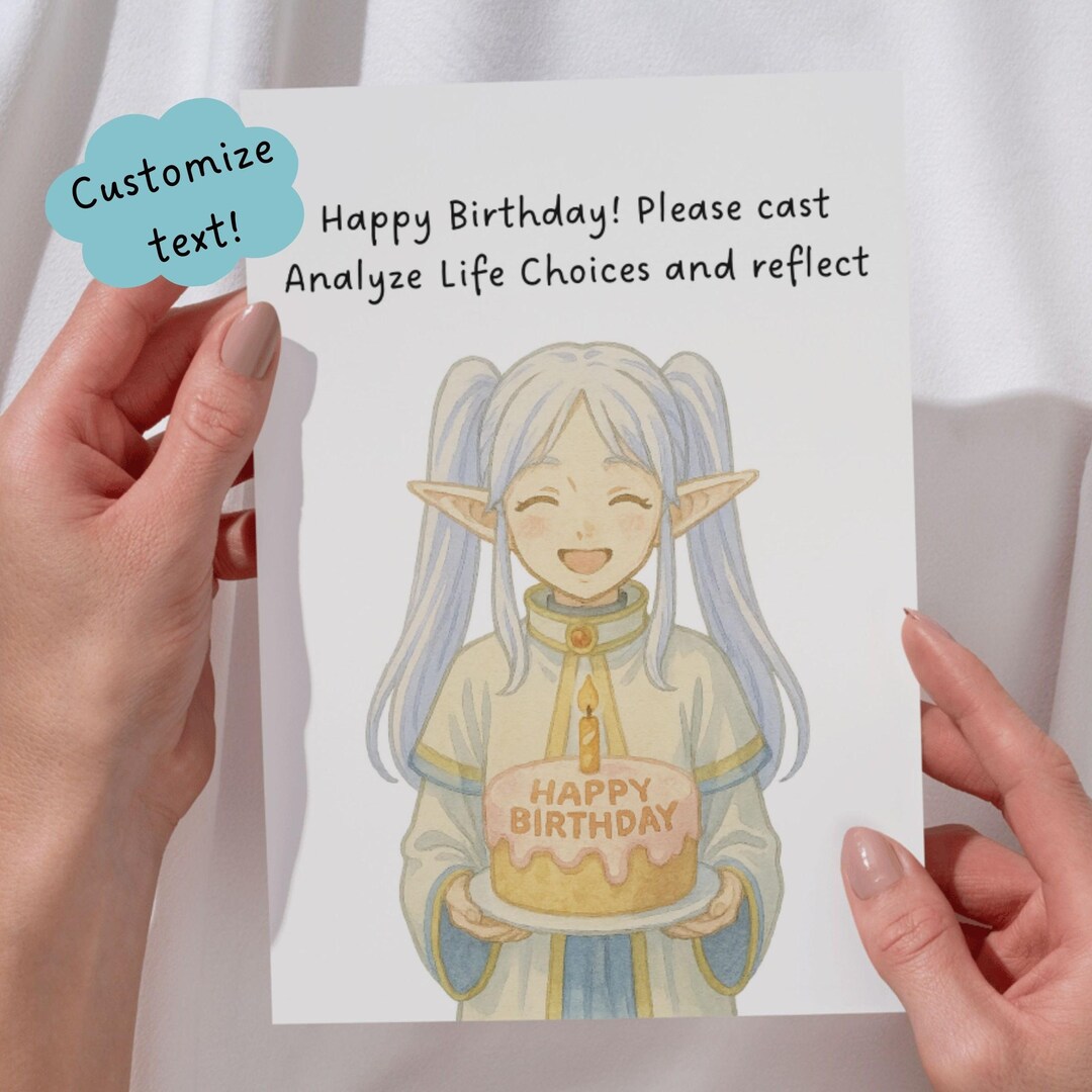 Frieren Inspired Birthday Card | Fantasy Anime Greeting | Mage-inspired ...