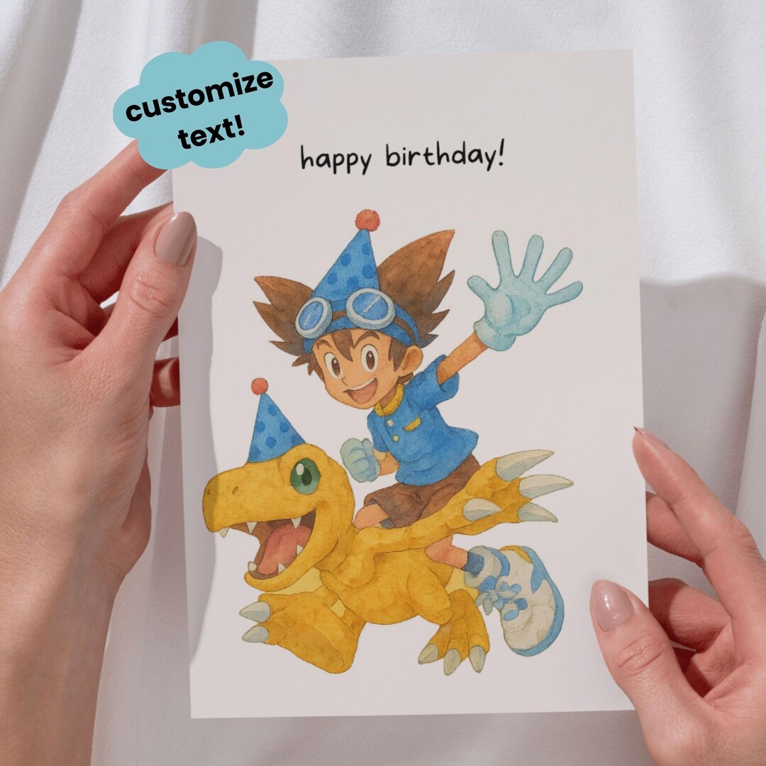 Dig!mon Birthday Card | Digital Monsters | Tai and Agumon Birthday ...