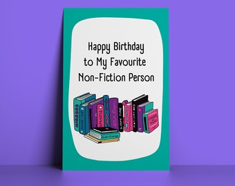 VARIOUS DESIGNS Book Lover Happy Birthday Card, Book Lover Birthday ...