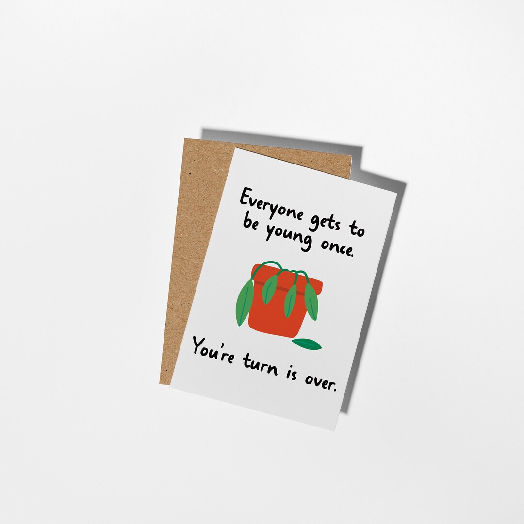 Funny Birthday Card Everyone Gets to Be Young Once, Your Turn is Over ...